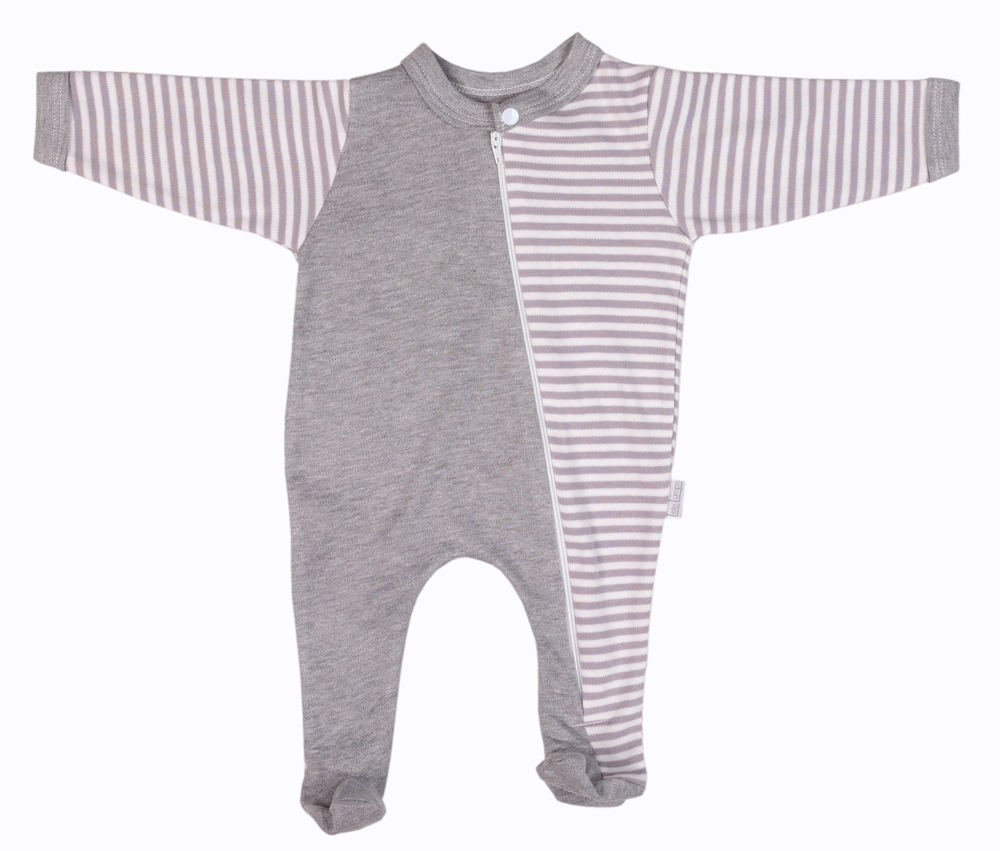 100% Cotton Striped Infant Zip opening Babygro – Little Lumps